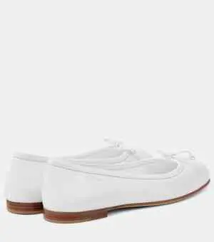 Manolo Blahnik Verallii Leather Ballet Flats - White