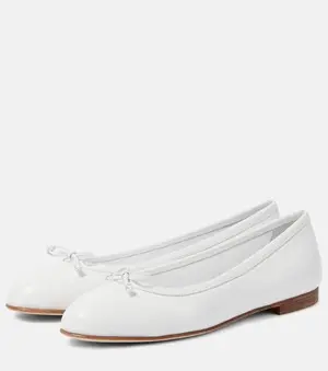 Manolo Blahnik Verallii Leather Ballet Flats
