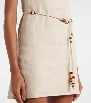 Faithfull The Brand The Lui Belted Linen Minidress