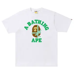 A BATHING APE Christmas College Tee /green - White