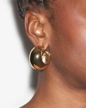 Isabel Marant Shiny Crescent Hoop Earrings - Gold