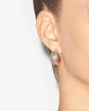 Isabel Marant Shiny Crescent Hoop Earrings - Silver