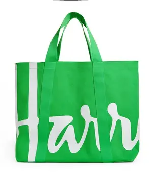 Harrods Cotton Logo Tote Bag - Green