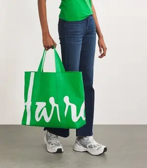 Harrods Cotton Logo Tote Bag - Green