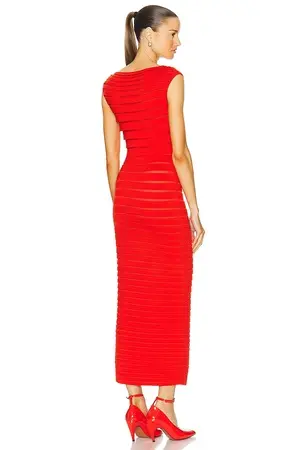Alaïa Striped Midi Dress