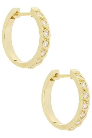 STONE AND STRAND La Scala Hoop Earrings - 10k Yellow Gold & Lab Diamond