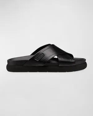 STUART WEITZMAN Flex Leather Sport Slide Sandals - Black