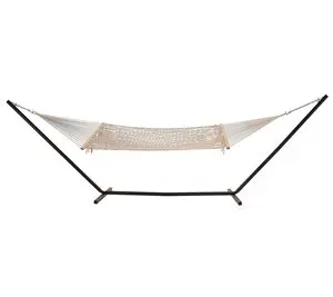 CASTAWAY LIVING Cotton Rope Hammock Stand Combo - One-color