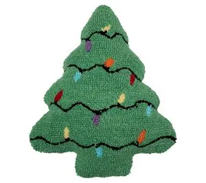 VALERIE PARR HILL Christmas Tree Shaped Hooked Pillow Valerie - One-color