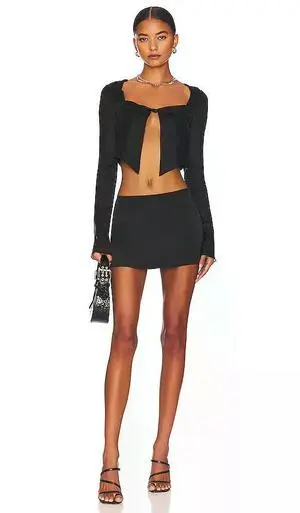 GUIZIO Satin Mini Skirt