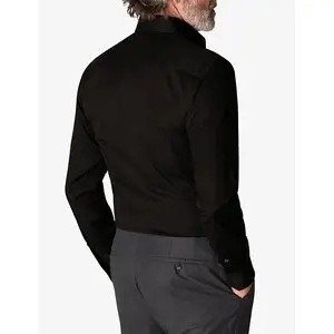 Eton Cutaway-collar Single-cuff Slim-fit Cotton-twill Shirt - Black