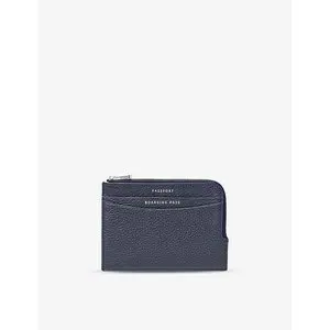 ASPINAL OF LONDON Logo-embossed Zipped Travel Wallet 12cm - Navy
