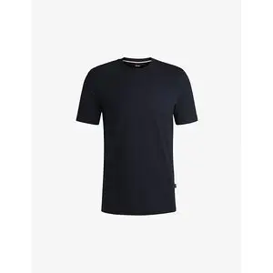 BOSS Logo-print Regular-fit Cotton T-shirt Xxxl - Dark Blue