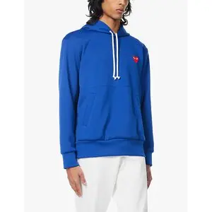 Play Comme Des Garcon Regular-fit Tech-knit Woven Hoody - Navy