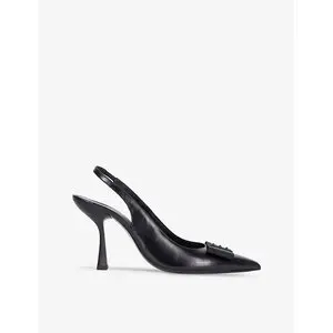 The Kooples Bow-embellished Slingback Leather Heels