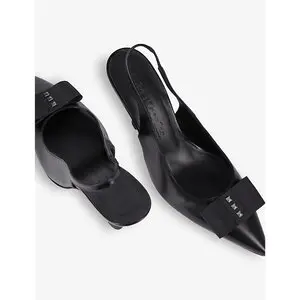 The Kooples Bow-embellished Slingback Leather Heels