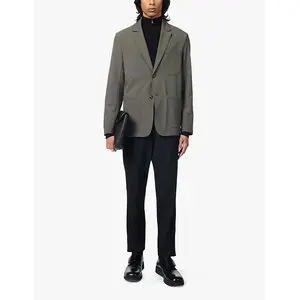 Emporio Armani Seersucker Single-breasted Regular-fit Stretch-woven Blazer