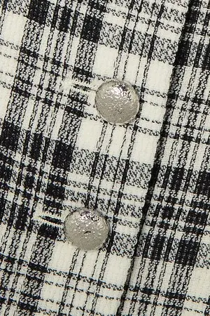 Alessandra Rich Cropped Prince Of Wales Checked Wool Jacket