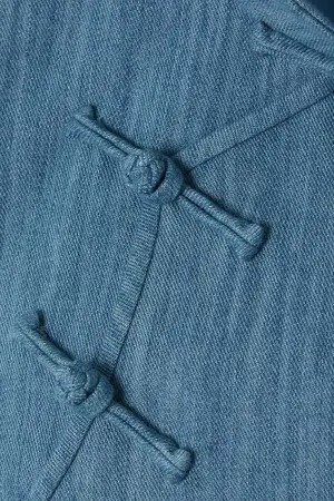 Huishan Zhang Yubi Feather-trimmed Chambray Top