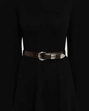 DEHANCHE Hollyhock Leather Belt - Marrone /