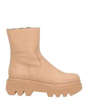 PALOMA BARCELO Leather Ankle Boots - Beige