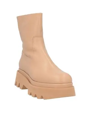 PALOMA BARCELO Leather Ankle Boots - Beige