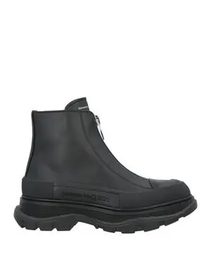 Alexander McQueen Ankle Boots In Calfskin - Black