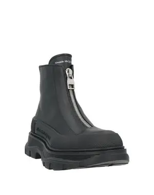 Alexander McQueen Ankle Boots In Calfskin - Black