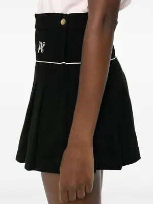 Palm Angels Monogram Pleated Mini Skirt