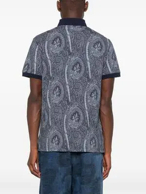 Etro Paisley-print Polo Shirt - Blue