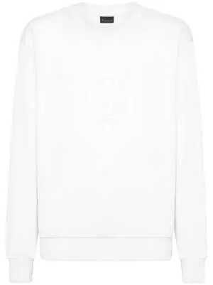 BILLIONAIRE Logo-appliqué Cotton Sweatshirt - White
