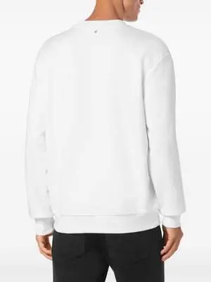 BILLIONAIRE Logo Appliqué Cotton Sweatshirt - White