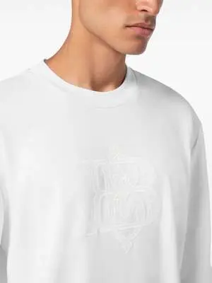BILLIONAIRE Logo Appliqué Cotton Sweatshirt - White
