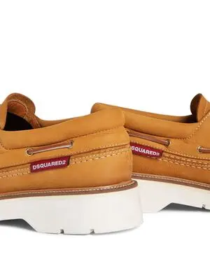 Dsquared2 Lace-up Leather Boat Shoes - Neutrals