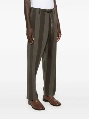 UMA WANG Striped Trousers - Brown