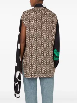 Moschino Asymmetric Colour-block Shirt - Brown