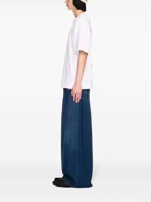 Off-White Logo-embroidered Wide Leg Jeans