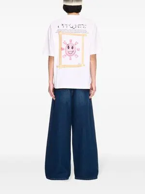 Off-White Logo-embroidered Wide Leg Jeans