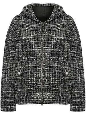 Valentino Garavani Hooded Tweed Jacket