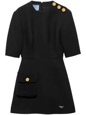 Prada Natté Mini Dress - Black