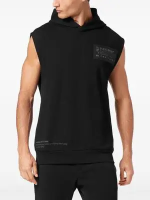 PLEIN SPORT Sleeveless Hoodie - Black