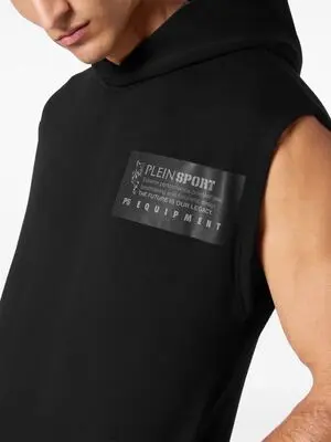 PLEIN SPORT Sleeveless Hoodie - Black