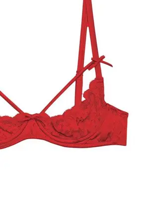 FLEUR DU MAL Charlotte Peekaboo Bra - Red