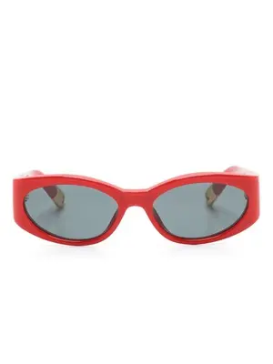 Jacquemus Les Lunettes Ovalo Sunglasses - Red