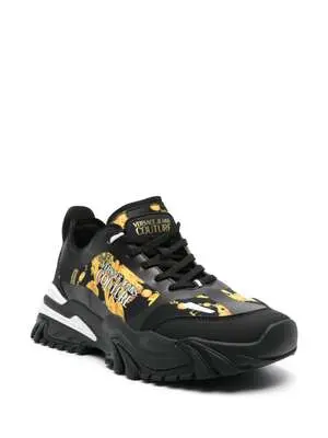 Versace Barocco Print Sneakers - Black