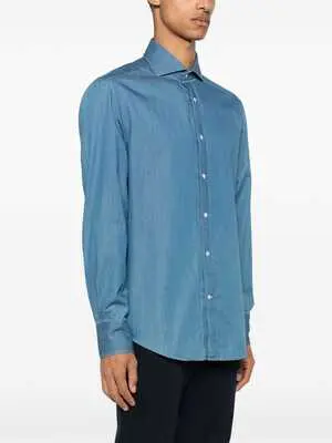 Brunello Cucinelli Long-sleeve Cotton Shirt - Blue