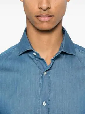 Brunello Cucinelli Long-sleeve Cotton Shirt - Blue