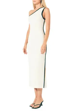 Endless Rose Contrast Detail One-shoulder Dress