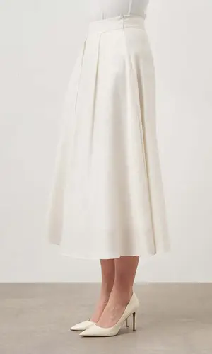 MIZALLE Pleated Midi Skirt