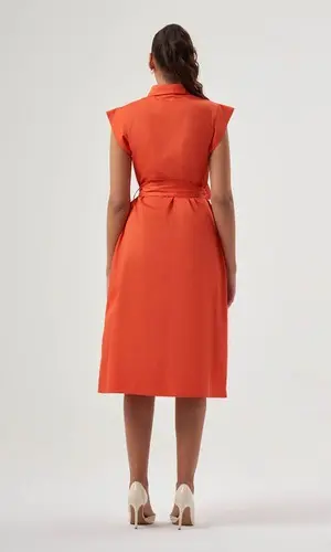 MIZALLE Belted Midi Dress